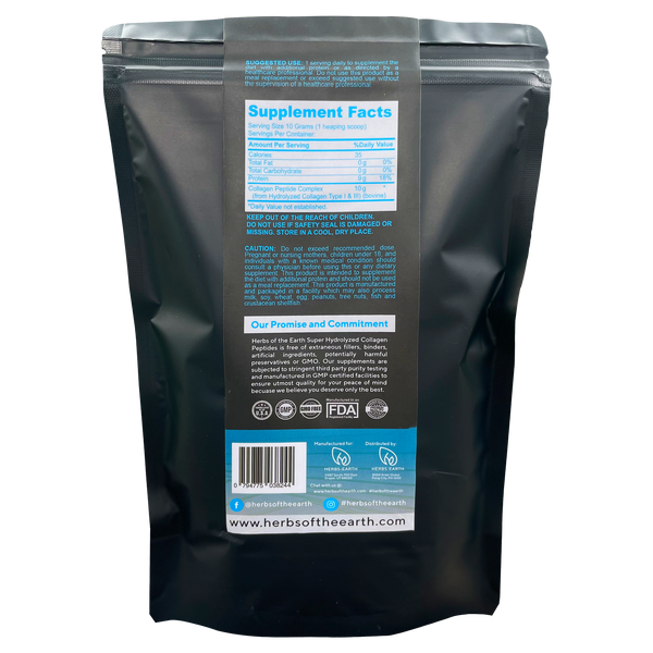 Collagen Powder Peptides 9g Protein 220g Pouch – Herbs of the Earth